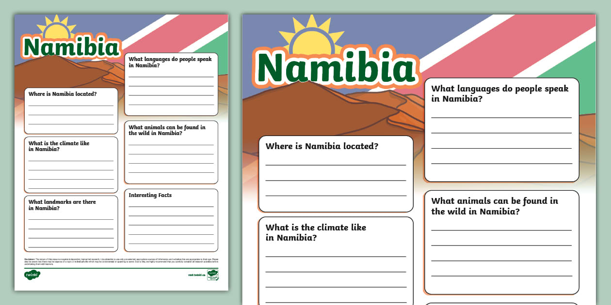 Namibia Fact File Template (Lehrer gemacht) - Twinkl