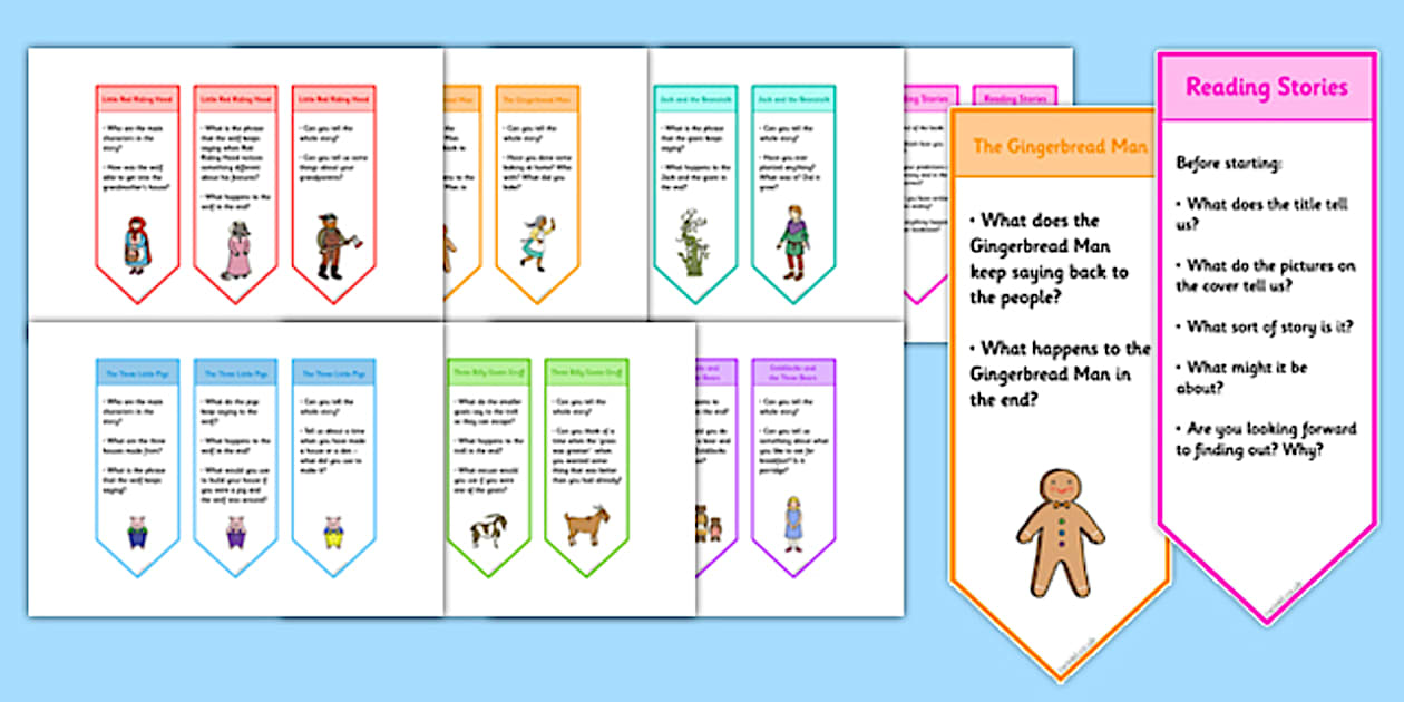 Y1 Guided Reading with Traditional Tales bookmarks - Twinkl