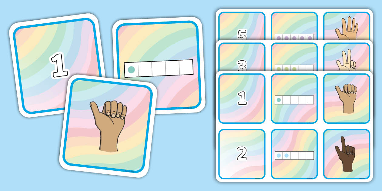 👉 Rainbow Number Matching Cards 1-5 | Twinkl - Twinkl
