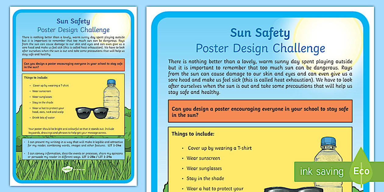 Design a Sun Safety Poster | Sun Safety Handout - Twinkl