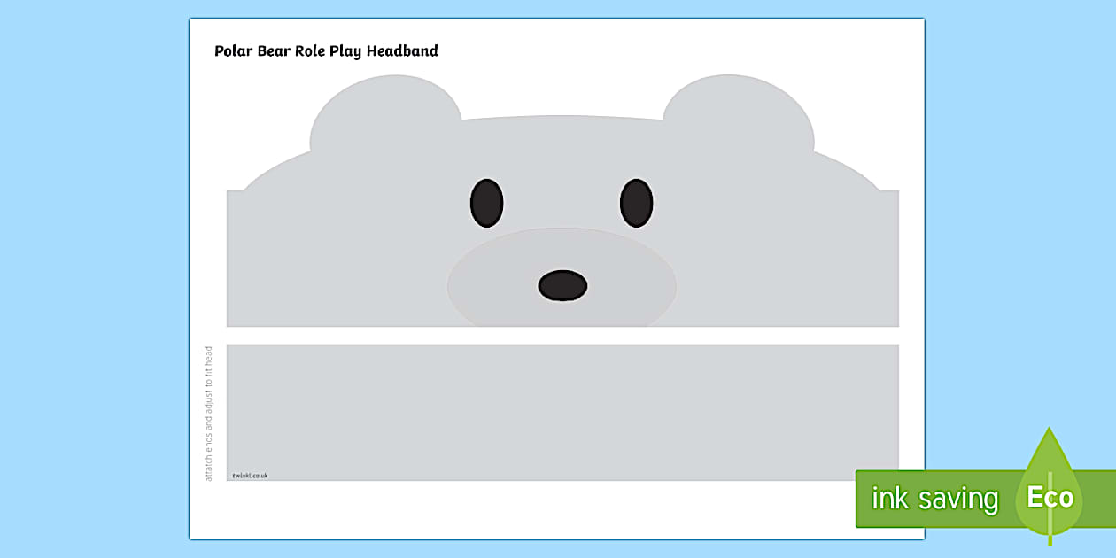 Polar Bear Role Play Headbands (teacher made) - Twinkl