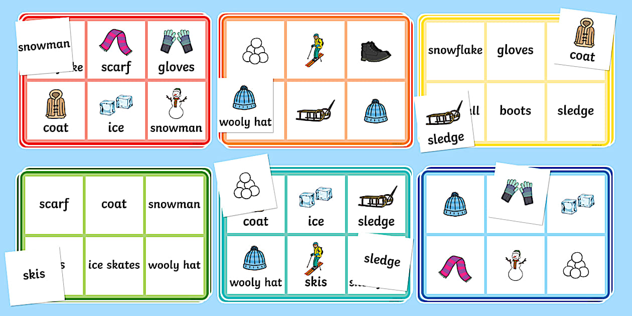 Winter Word Bingo with Pictures - Primary Resource - Twinkl