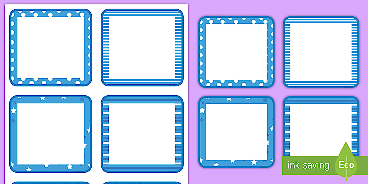👉 Blue-Themed Square Peg Labels (teacher made) - Twinkl