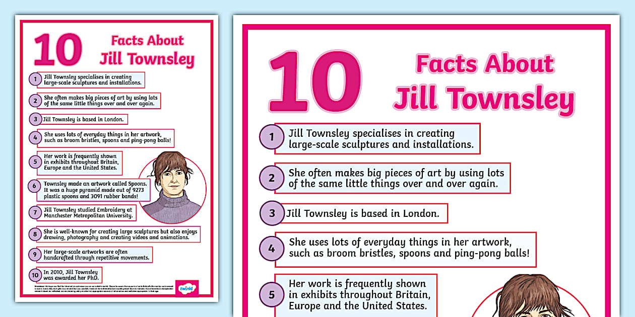 10 Facts About Jill Townsley Poster (teacher made) - Twinkl