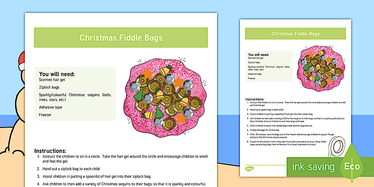Christmas Fiddle Bags Activity (teacher made) - Twinkl