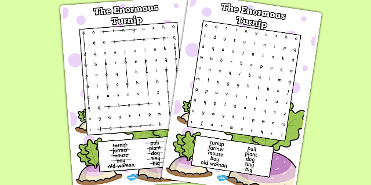 The Enormous Turnip Wordsearch (teacher made) - Twinkl
