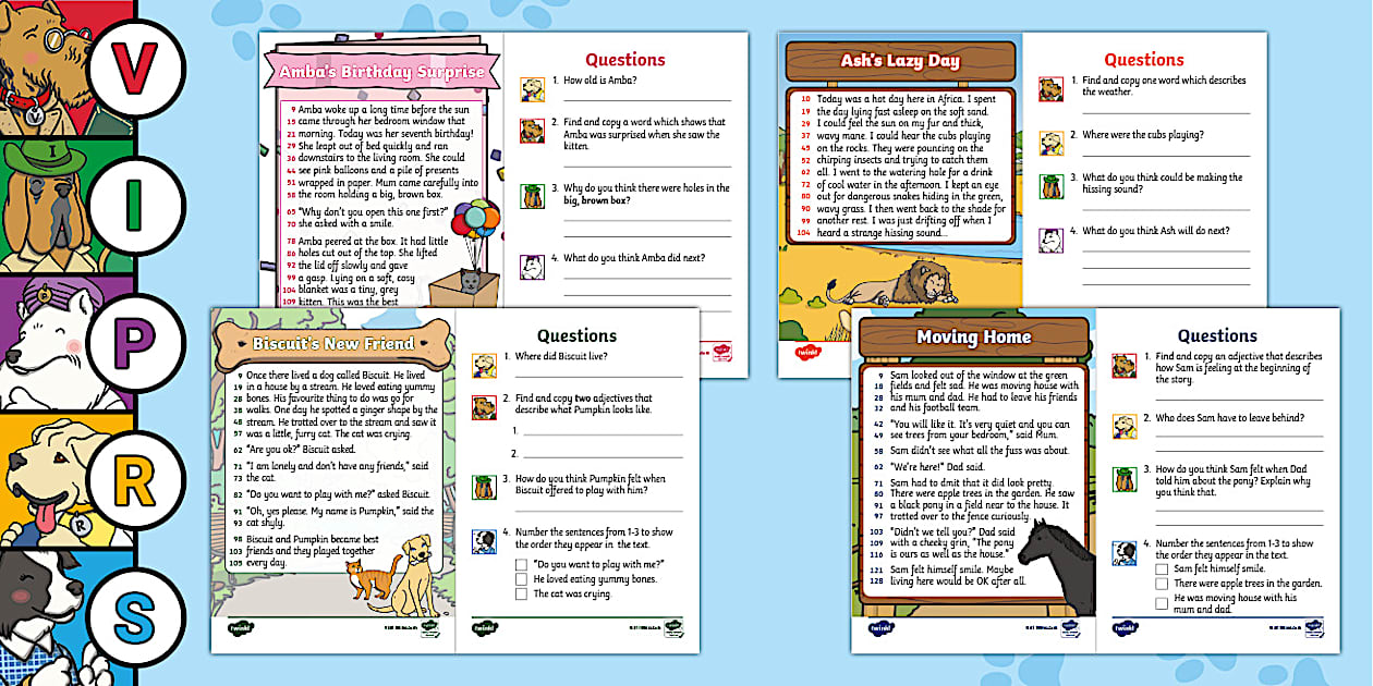 KS1 60-Second Reads: Animal Stories Activity Pack (Ages 5-7)
