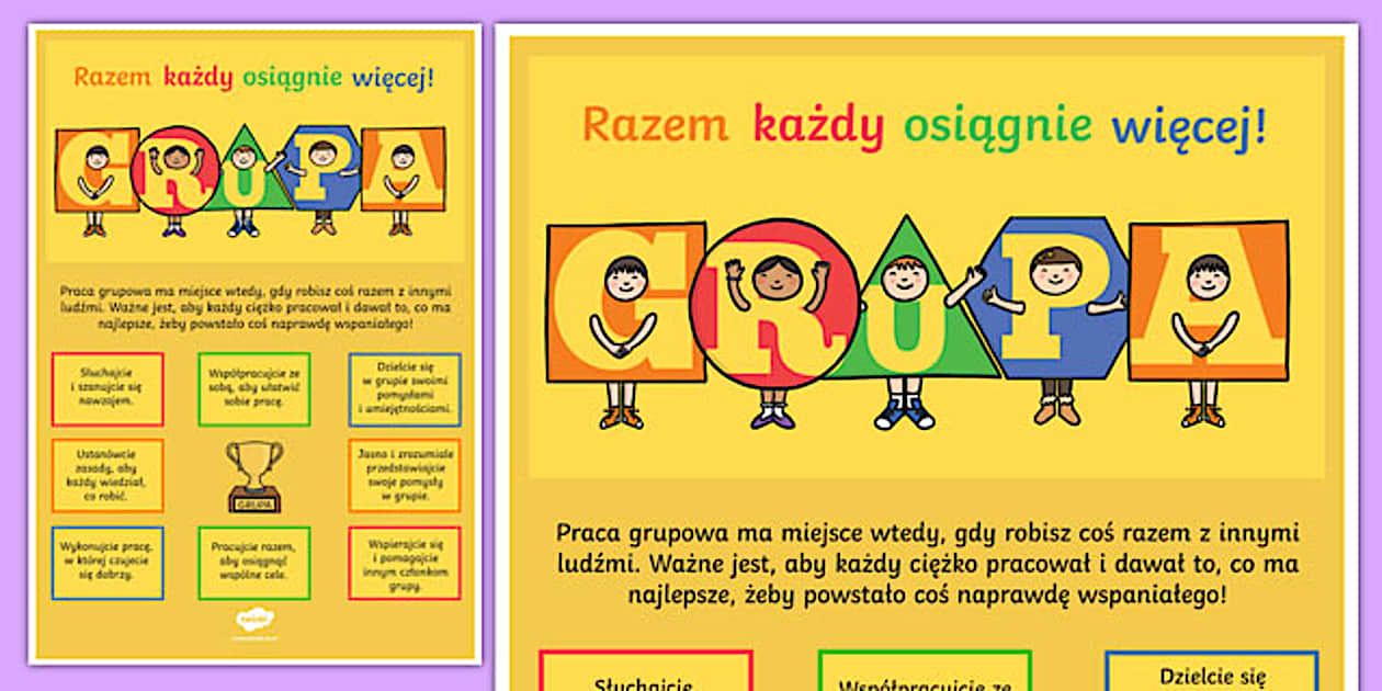 TEAM Large Motivational Poster KS2 Polish Polish - Twinkl