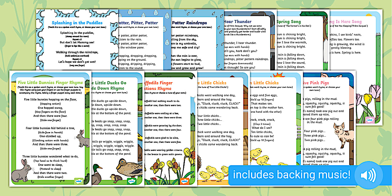 Bumper Spring Songs for EYFS - Rhymes & Lyrics Resource Pack