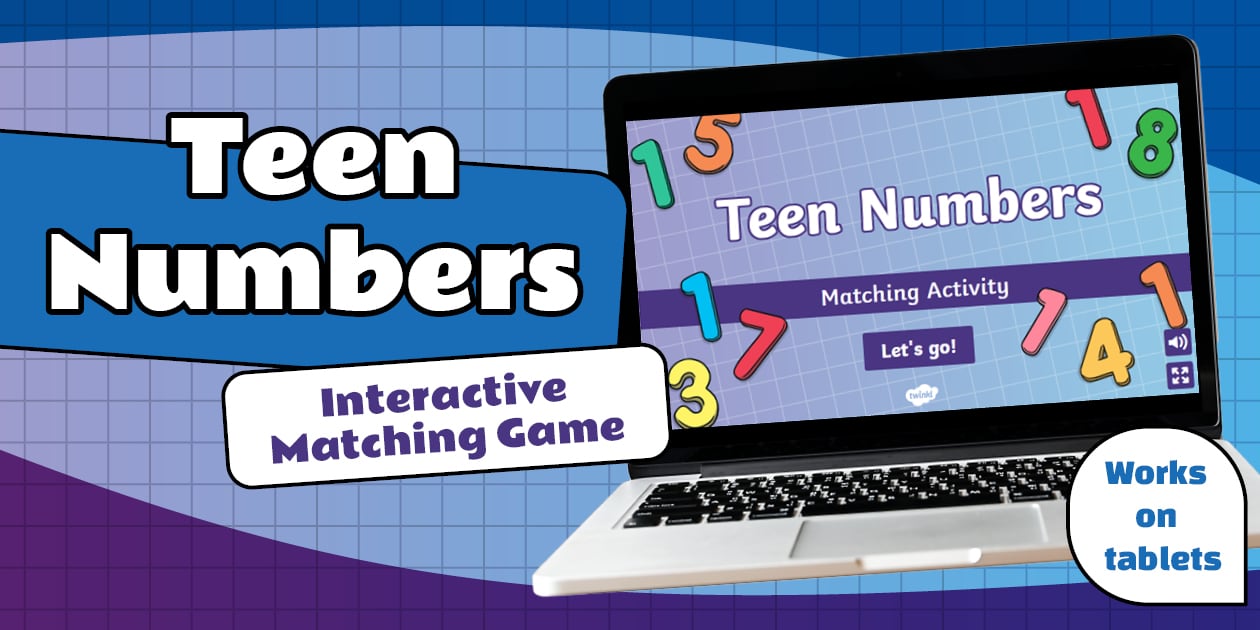 * NEW * Teen Numbers Interactive Matching Game