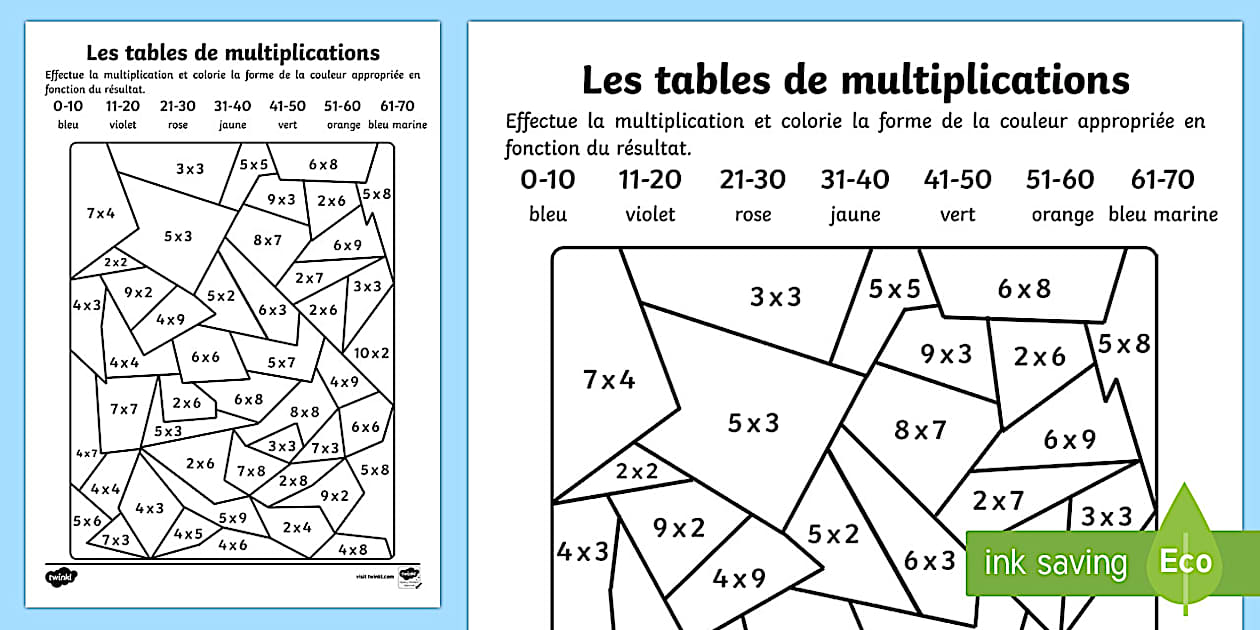 Coloriage magique multiplication PDF | Ressources pédagogiques