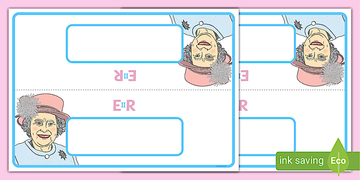 The Queen's 90th Birthday Party Editable Name Cards