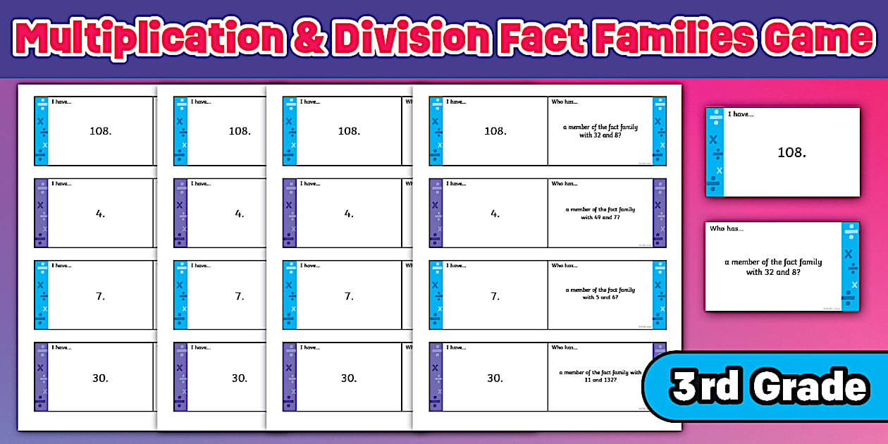 Multiplication and Division Fact Families Games | Twinkl USA