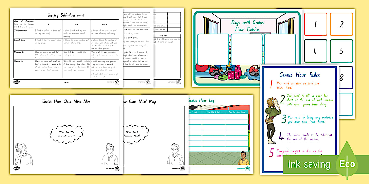 Genius Hour Worksheet & Resource Pack (teacher made)