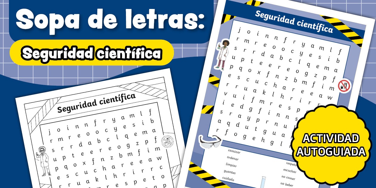 Sopa de letras: Seguridad científica