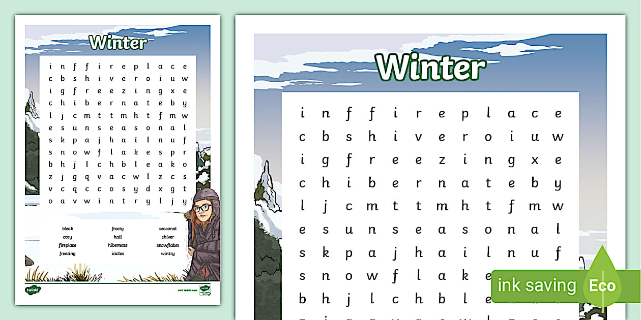KS2 Winter Word Search (teacher made) - Twinkl