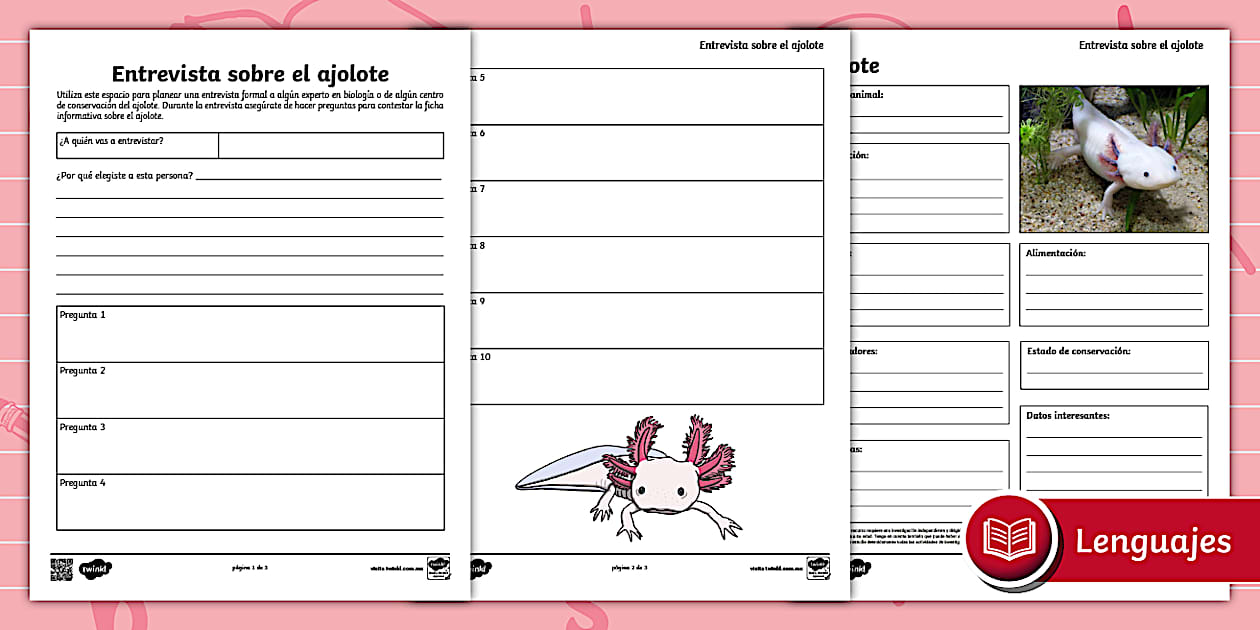 Ajolote - entrevista (teacher made) - Twinkl