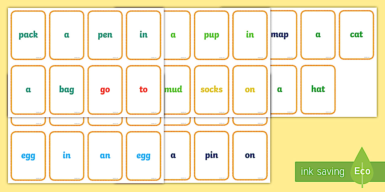 Middle East Phase 2 Caption Sentence Building Assorted Cards