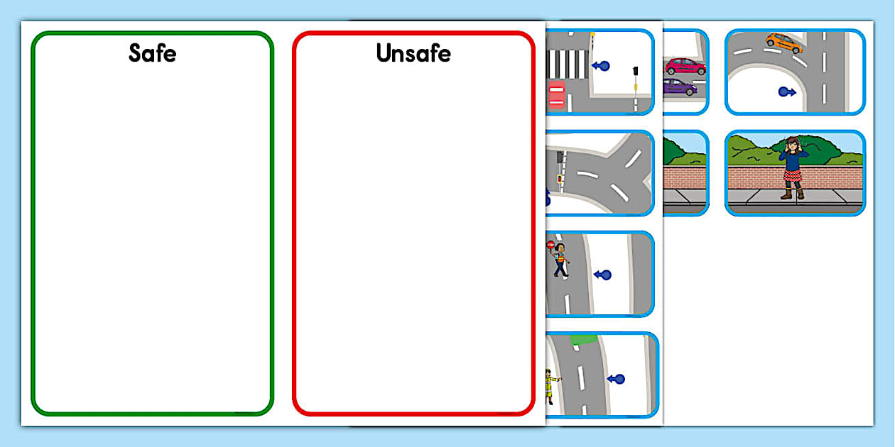 Crossing the Street: Safe and Unsafe Sorting Worksheet