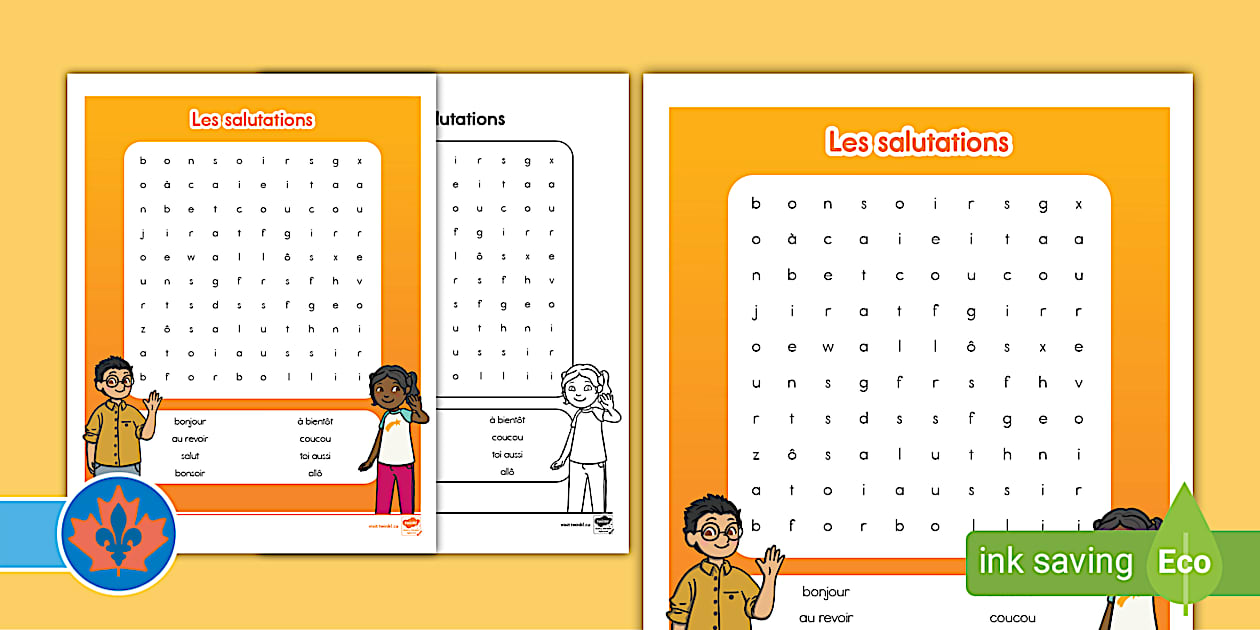 Free French Greetings Word Search Printable | Twinkl CA
