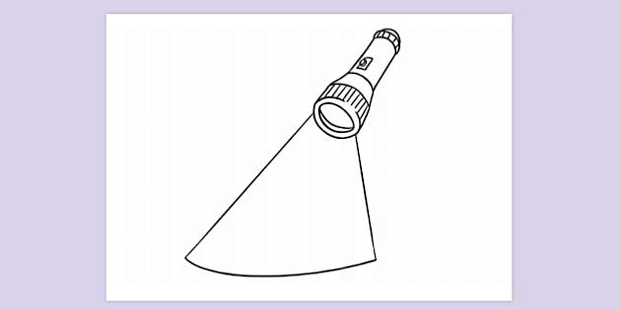 Flashlight With a Beam Of Light Colouring Sheet | Colouring Sheets