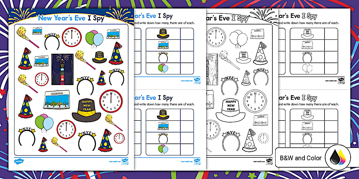 New Year's I Spy | Prekindergarten Resource | Twinkl USA
