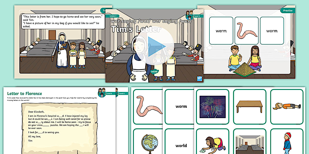 'wor' saying /wur/ and 'war' saying /wor/ Lesson Pack - Level 6 Week 23 ...