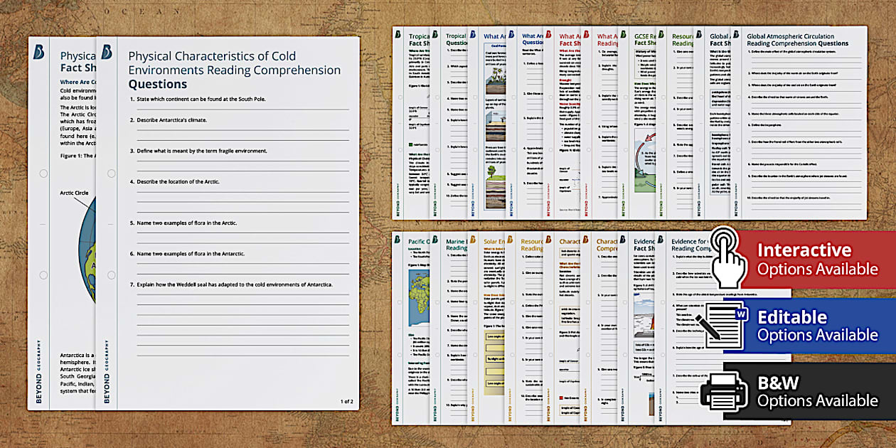 KS3/GCSE Geography Reading Comprehension Bundle | Beyond