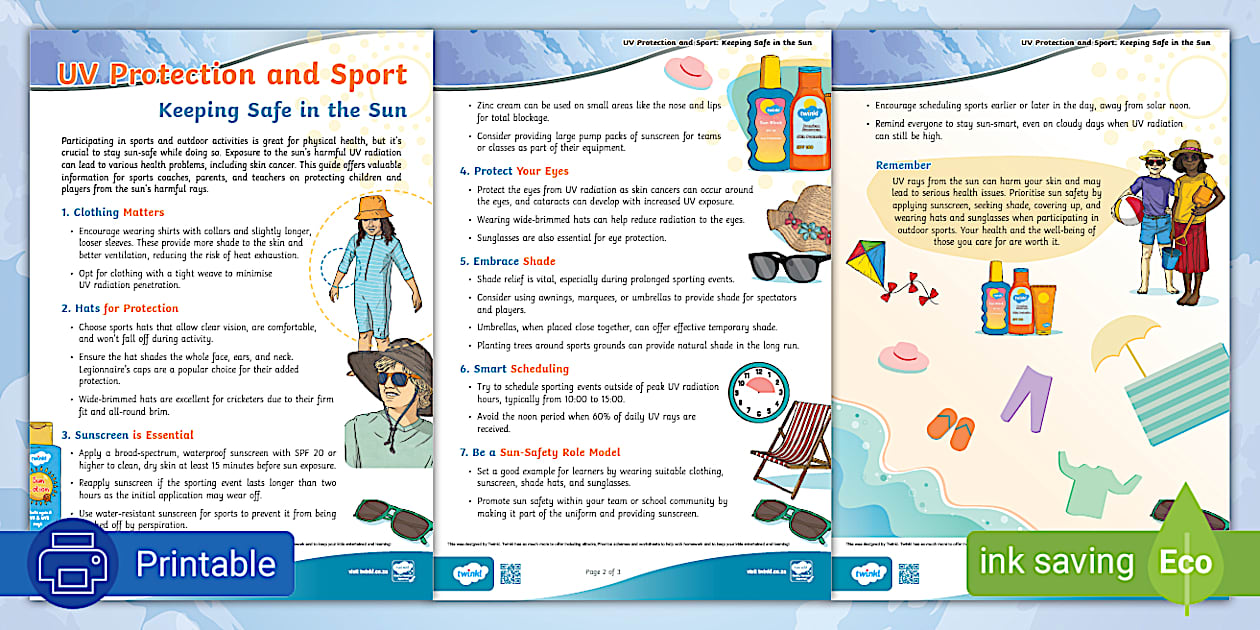 UV Protection and Sport: Keeping Safe in the Sun - Twinkl
