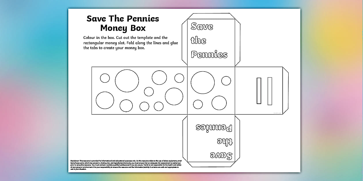 Save the Pennies Money Box Cube Activity (teacher made)