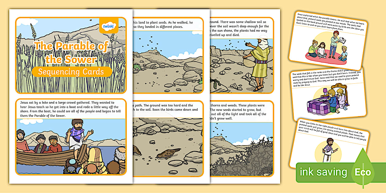 KS1 Parable of the Sower Story Sequencing Cards - Twinkl