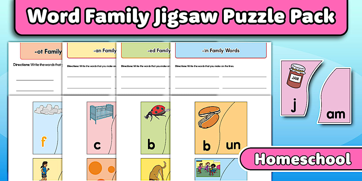 Homeschool Puzzles | Word Family Jigsaw Pack | Twinkl USA