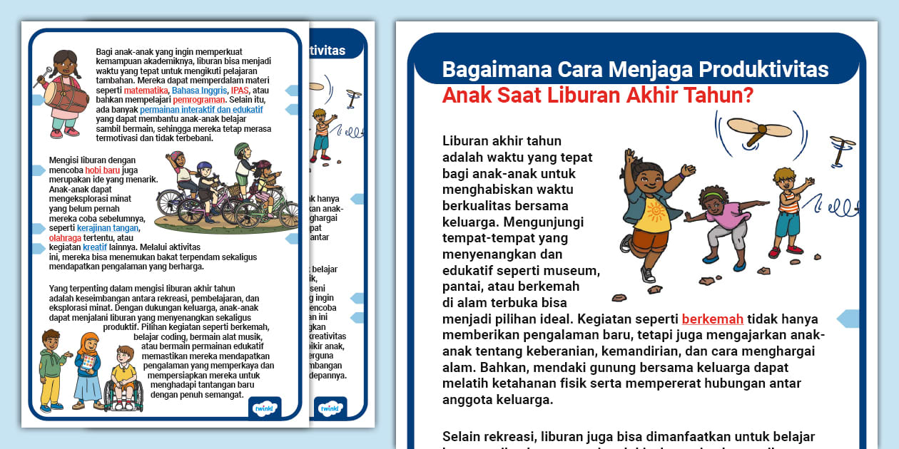 Bagaimana Anak Menjadi Produktif di Liburan Akhir Tahun?