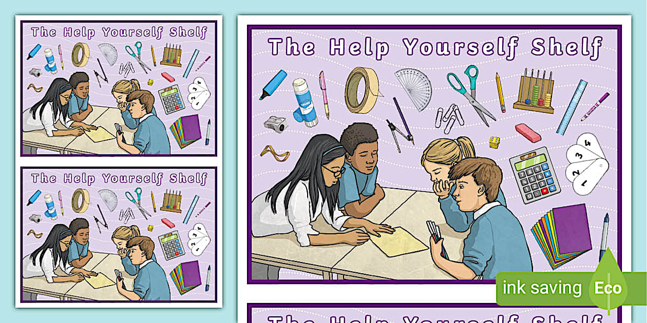 The Help Yourself Shelf Display Label (teacher made)