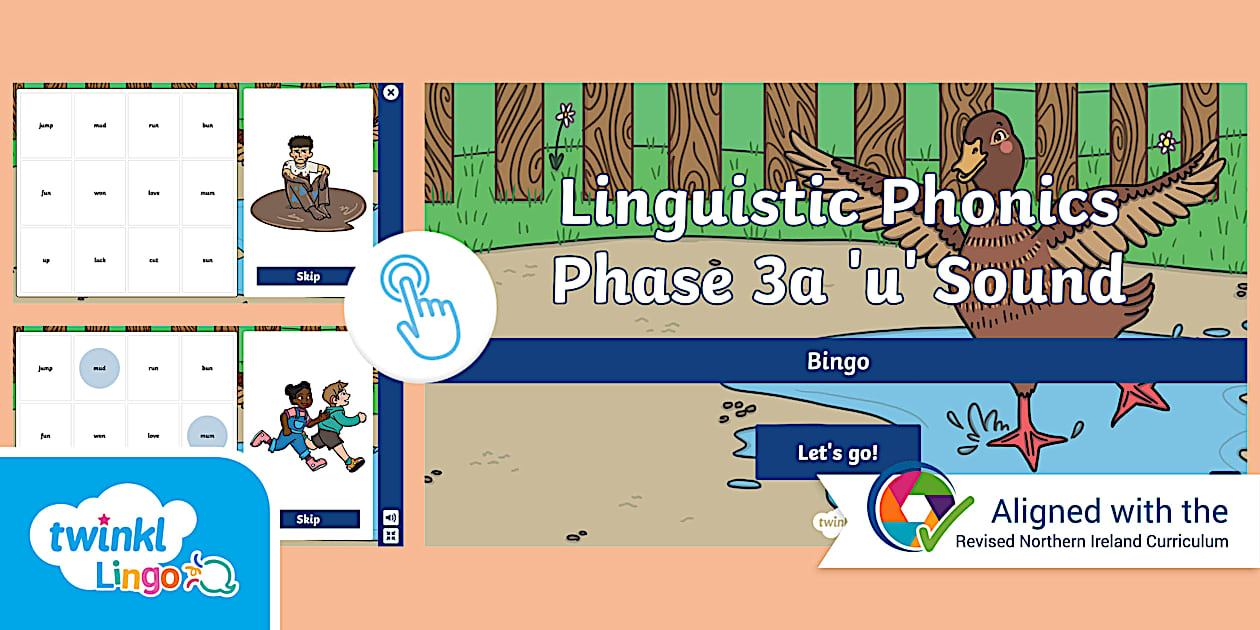 Linguistic Phonics Phase 3a 'u' Sound Bingo Game - Twinkl