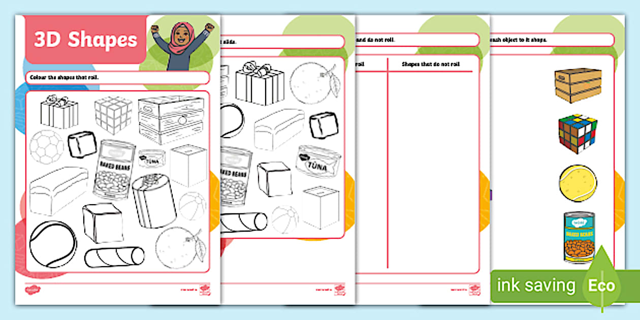 3D Shapes Activity Pages (teacher made) - Twinkl