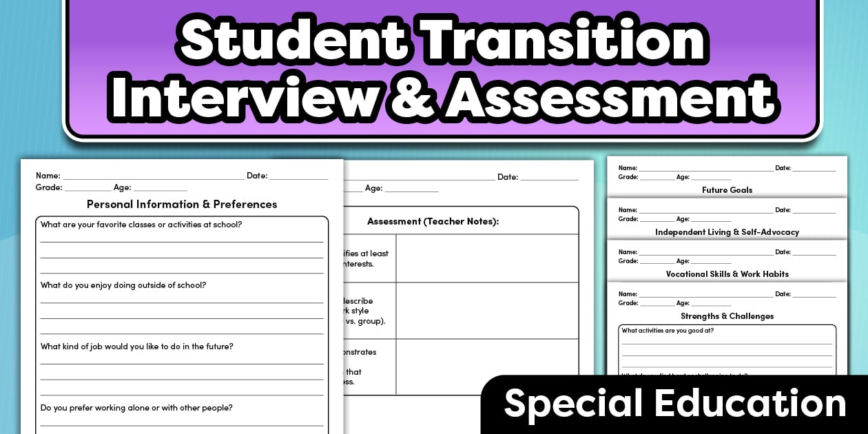 Student Transition Interview | SPED | Twinkl USA