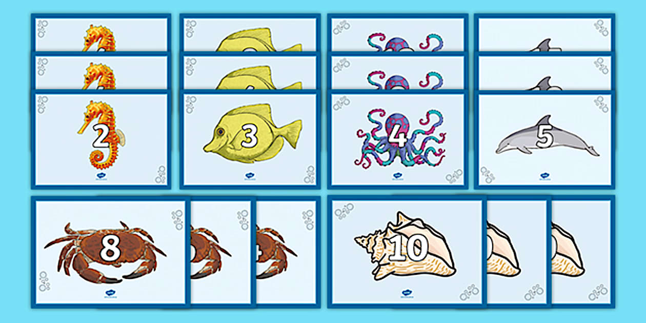 Underwater Theme Times Tables Poster Display Pack - Twinkl