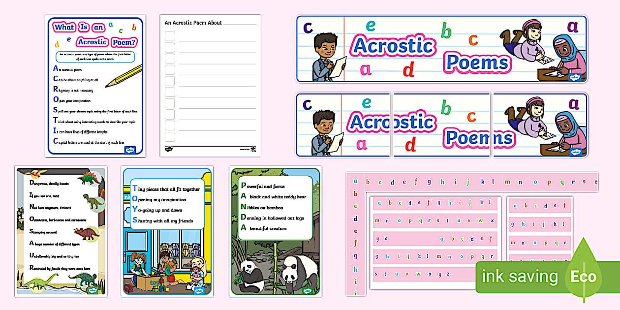Acrostic Poems Display Pack - KS1 - English (teacher made)