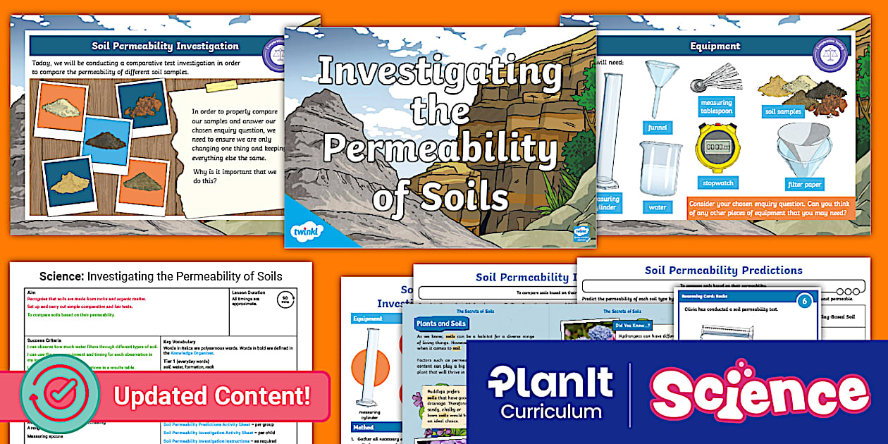 Science: Rocks: Investigating the Permeability of Soils Year 3 Lesson 6