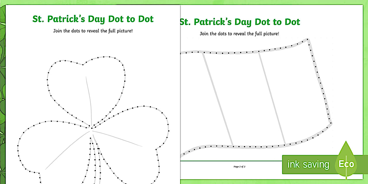 St Patrick's Day Dot to Dot Worksheet / Worksheet