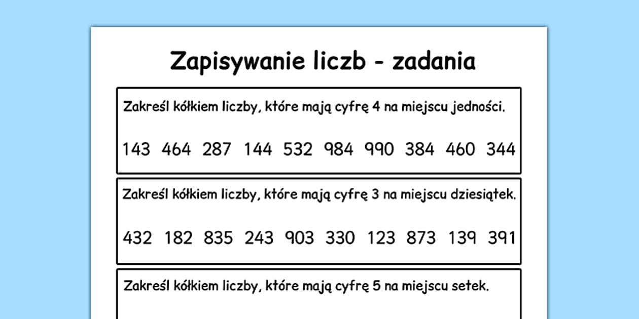 Lower Ability Place Value Worksheet 3 Digits Polish - Twinkl