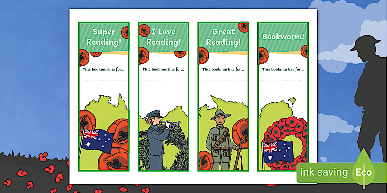 Anzac Day Bookmarks - Australia - Events - English