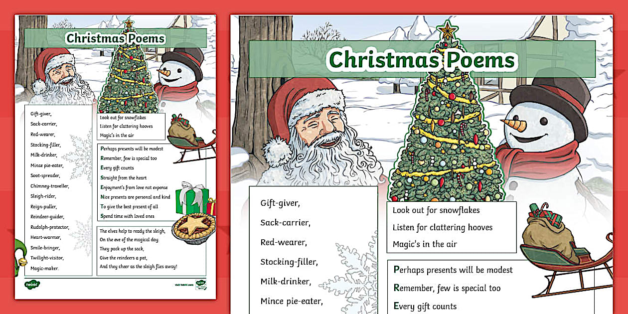 KS2 Christmas Poems Examples (teacher made) - Twinkl