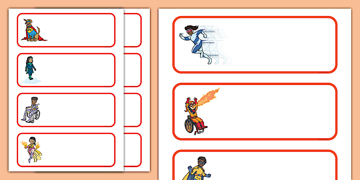 Superhero Editable Drawer Labels (teacher made) - Twinkl