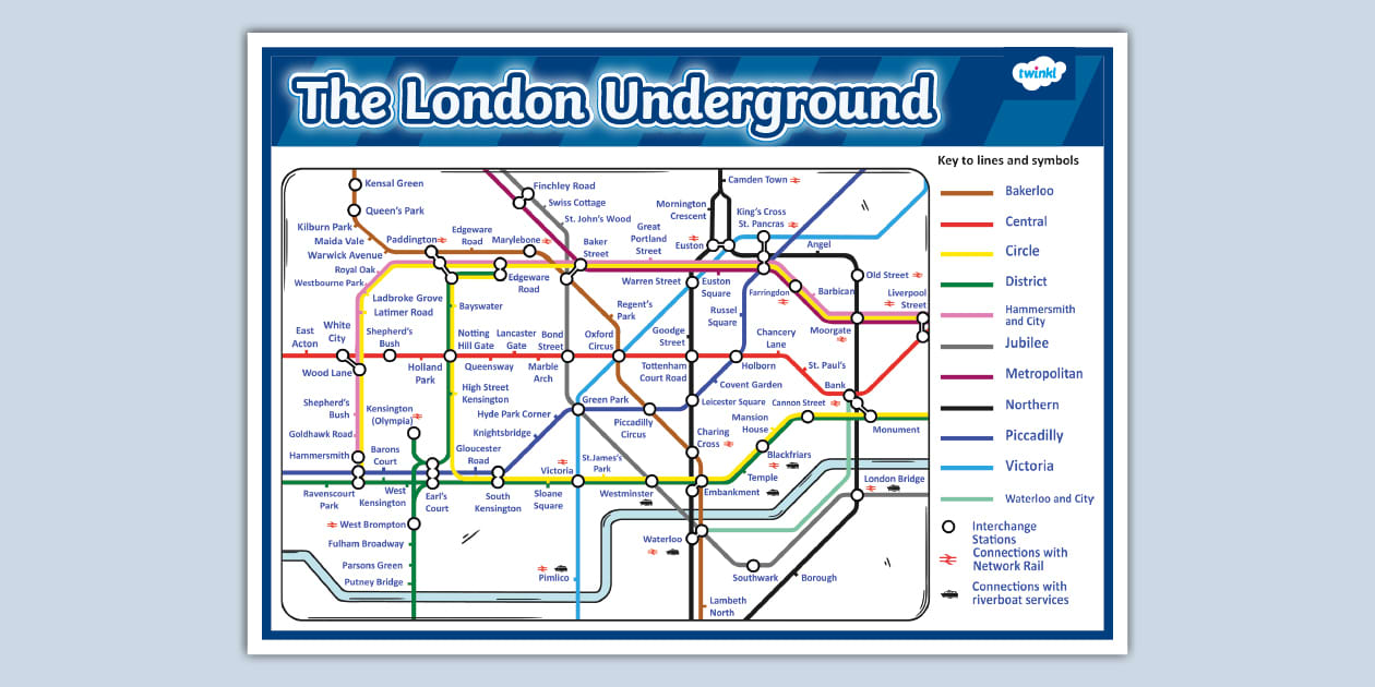 * NEW * London Underground Tube Map Display Poster - Twinkl