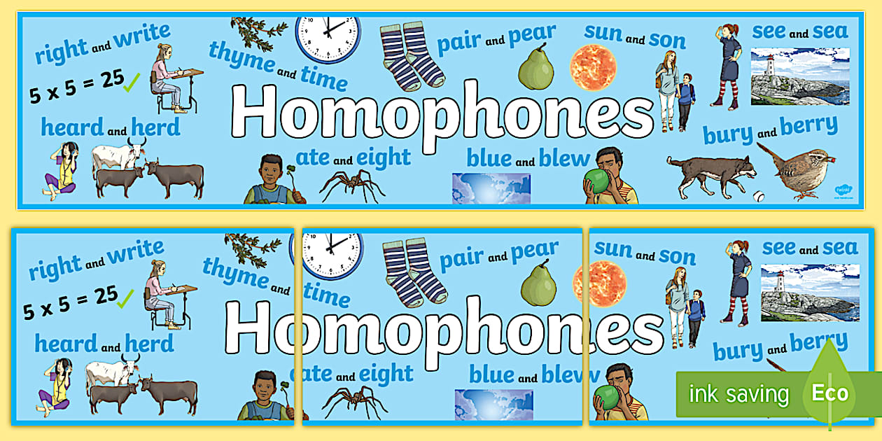KS2 Homophones Display Banner (teacher made) - Twinkl