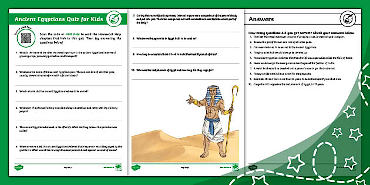 Ancient Egypt Quiz for Kids (teacher made) - Twinkl