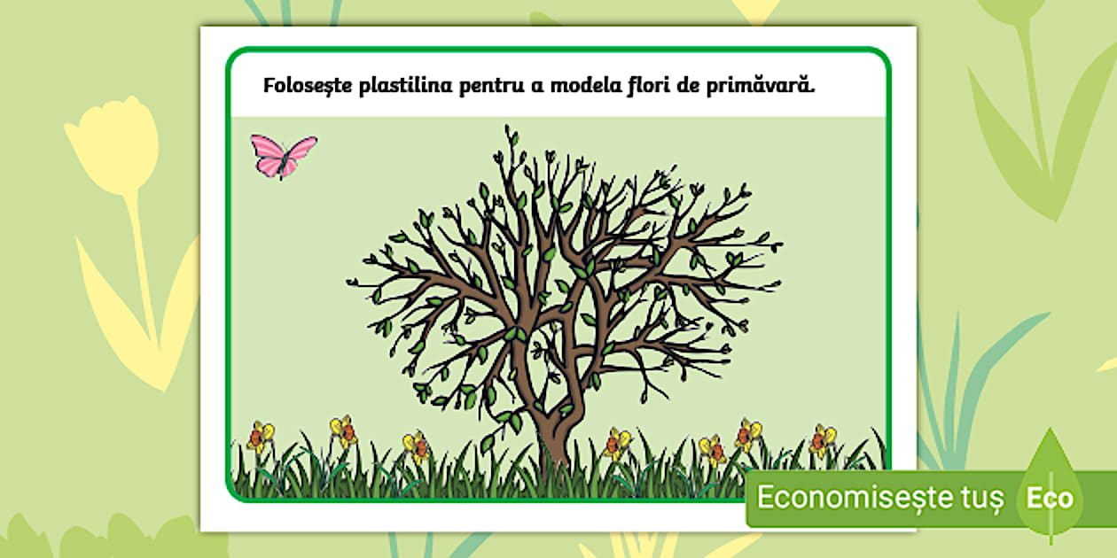 Copac de primăvară – Planșă pentru modelaj cu plastilină