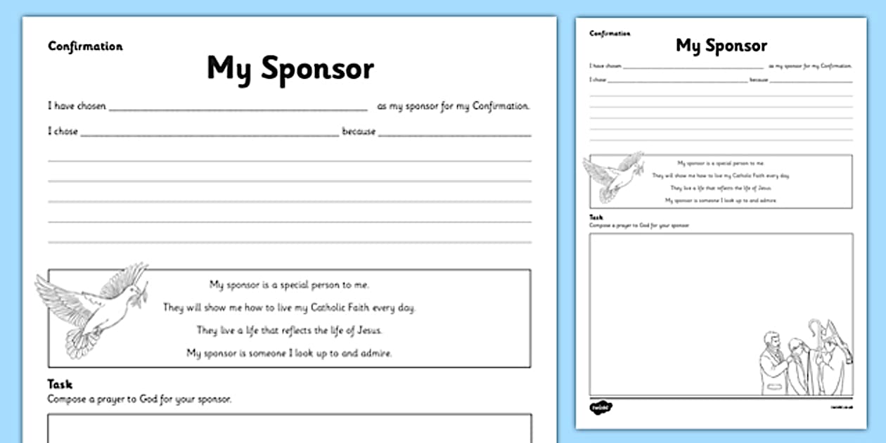 Confirmation Sponsor | Confirmation Resources | Twinkl